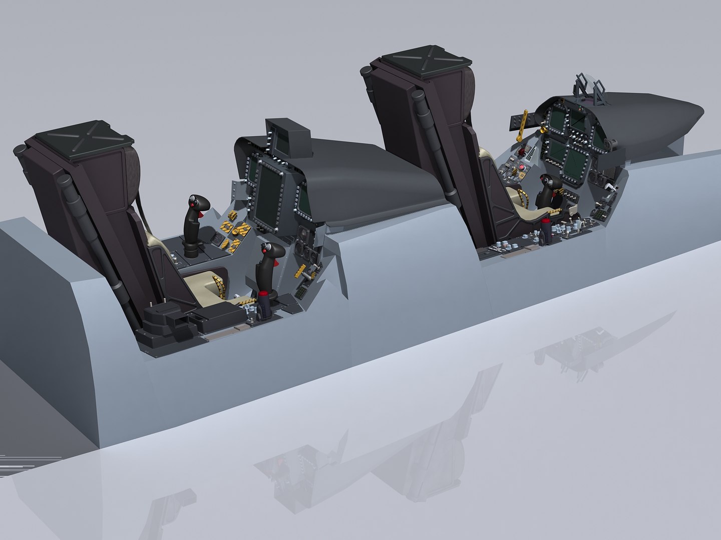 3d F A-18e Cockpit Model