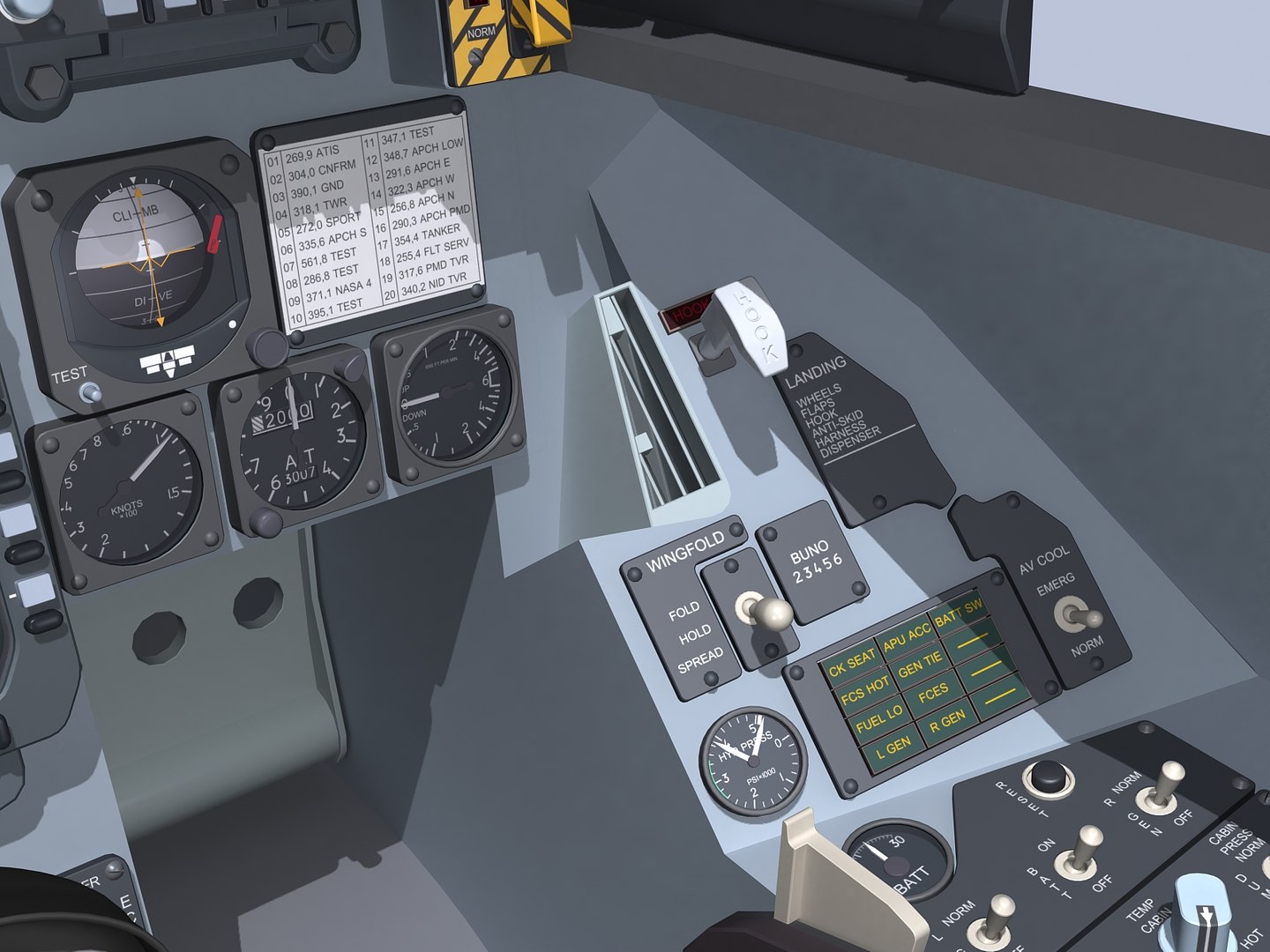 3d F A-18e Cockpit Model