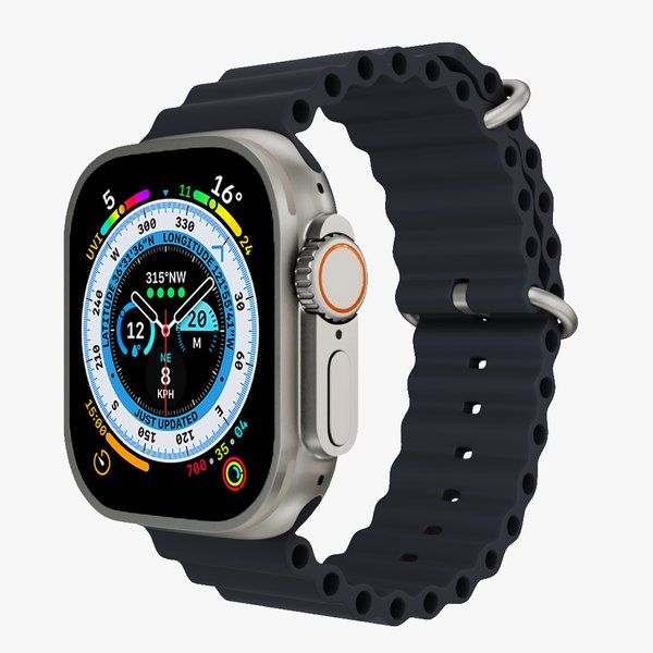 modelo 3d Caja Apple Watch Ultra Titanium con correa Midnight Ocean ...