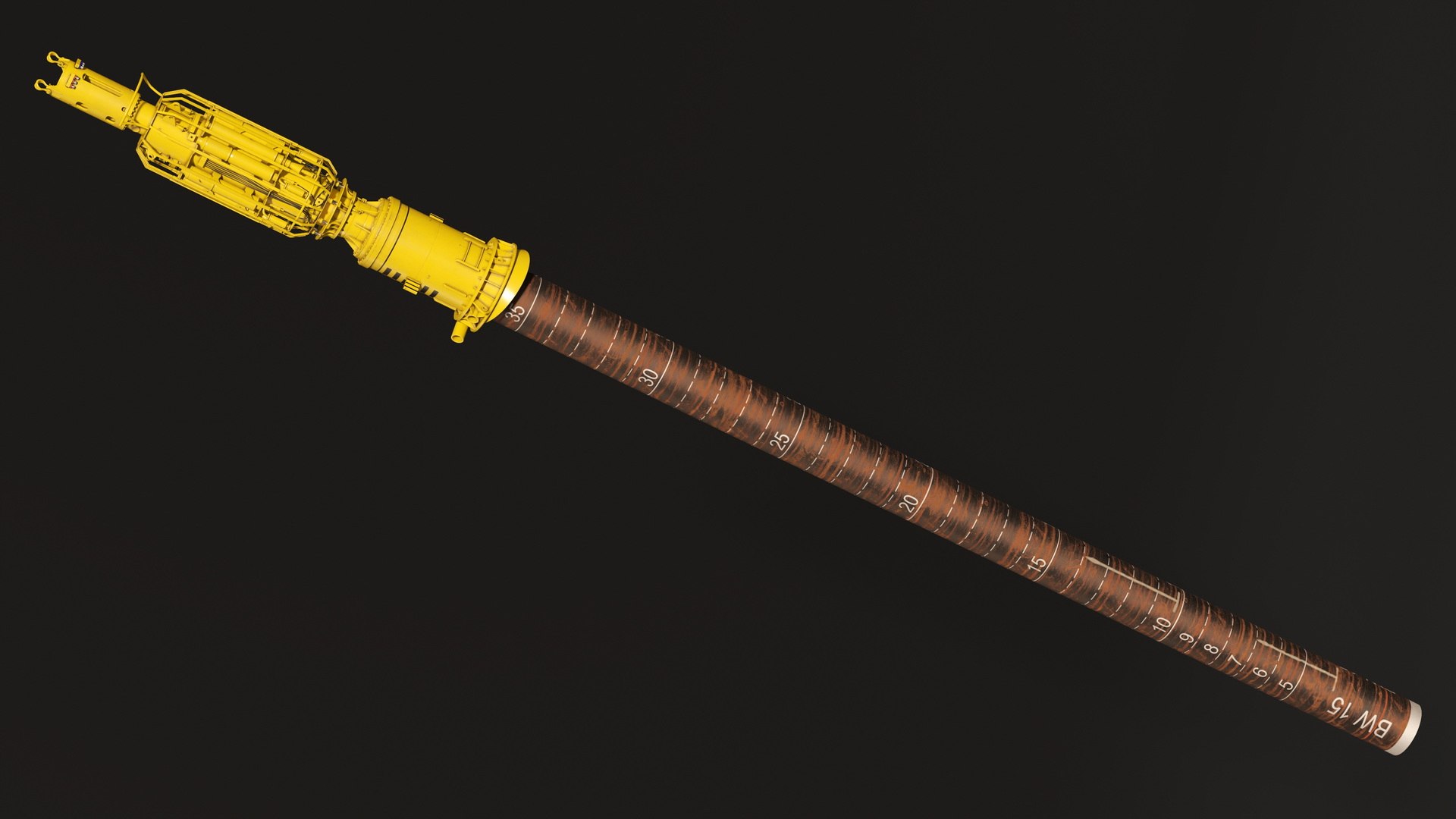 Marine Pile Driver And Subsea Pile 3D Model - TurboSquid 2330129