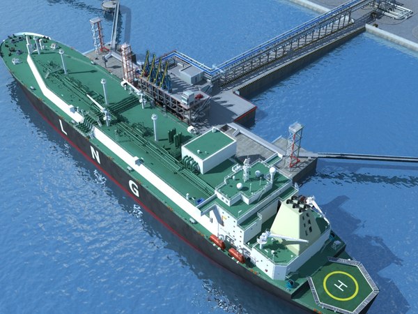 modelo 3d Puerto y barco de GNL - TurboSquid 1629223