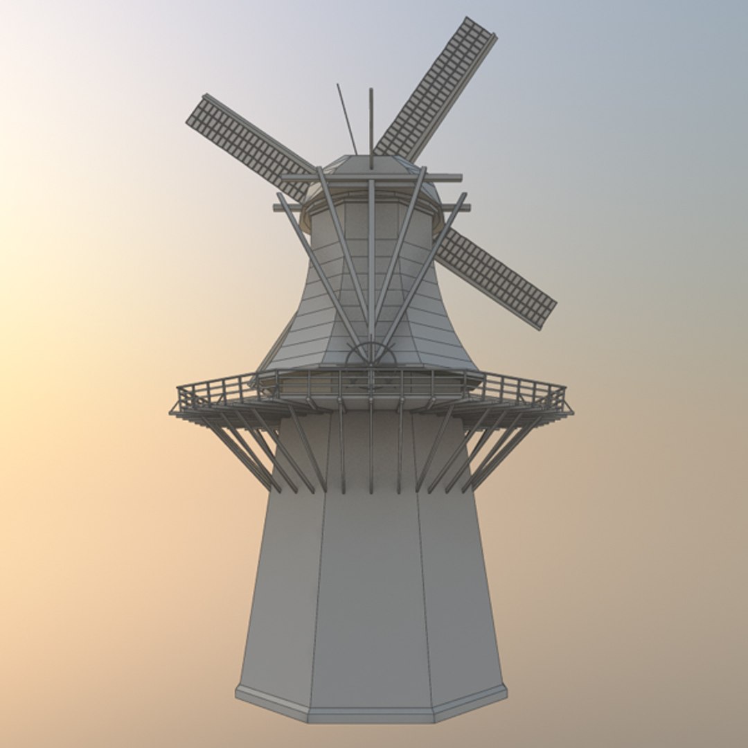 Dutch Windmill 3d Model
