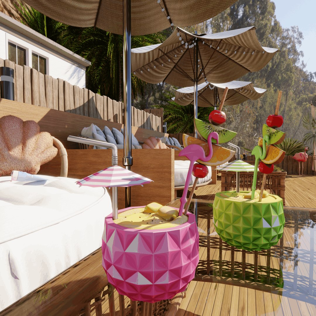 3D Model A Summer Place To Relax Blender Scene - DAY - TurboSquid 2260355