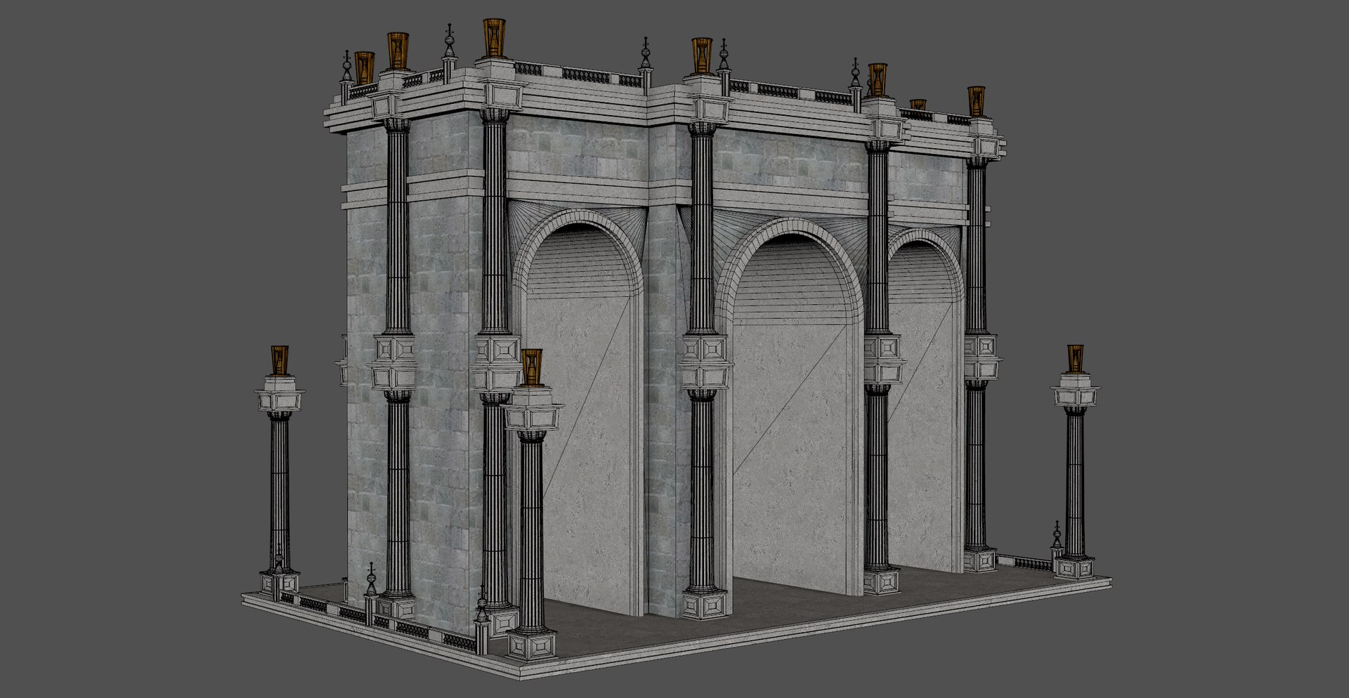 Roman Arch Gate V2 3D Model - TurboSquid 2340930