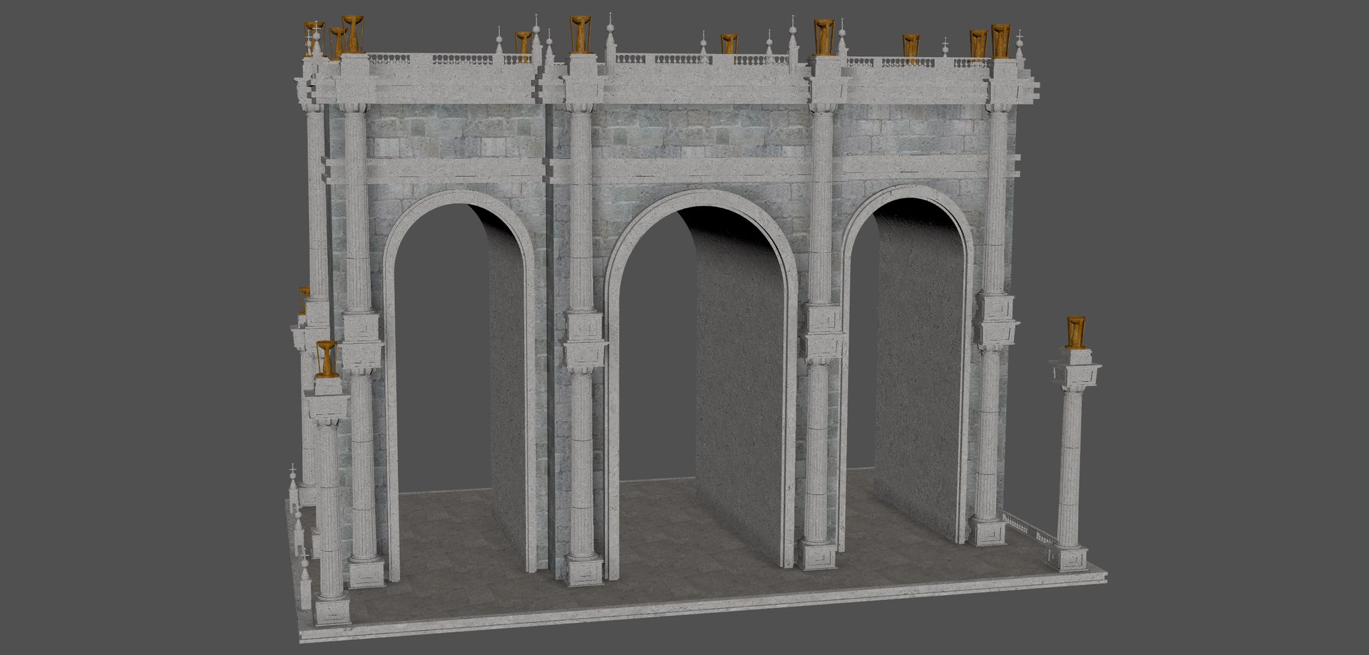Roman Arch Gate V2 3D Model - TurboSquid 2340930