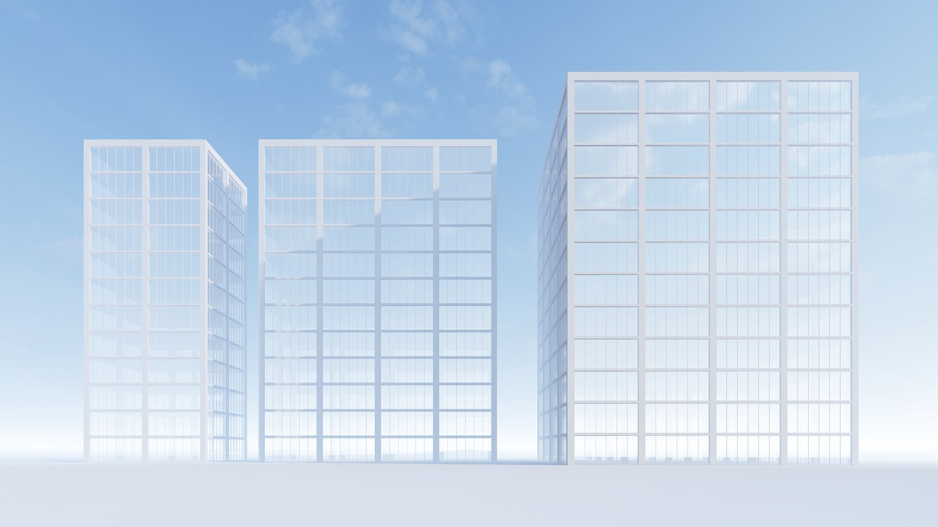 3D 3types Simple Building L Size Model - TurboSquid 1845044