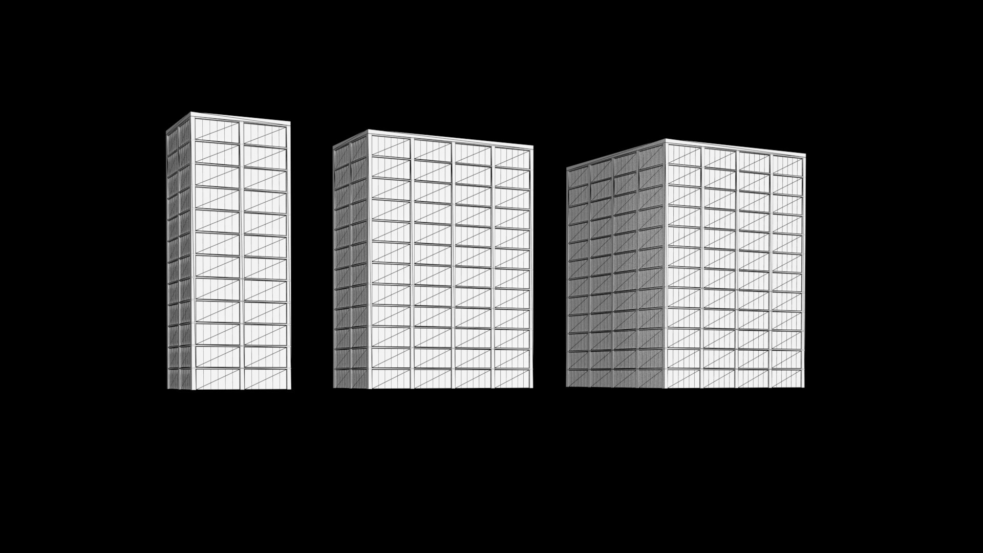 3D 3types Simple Building L Size Model - TurboSquid 1845044
