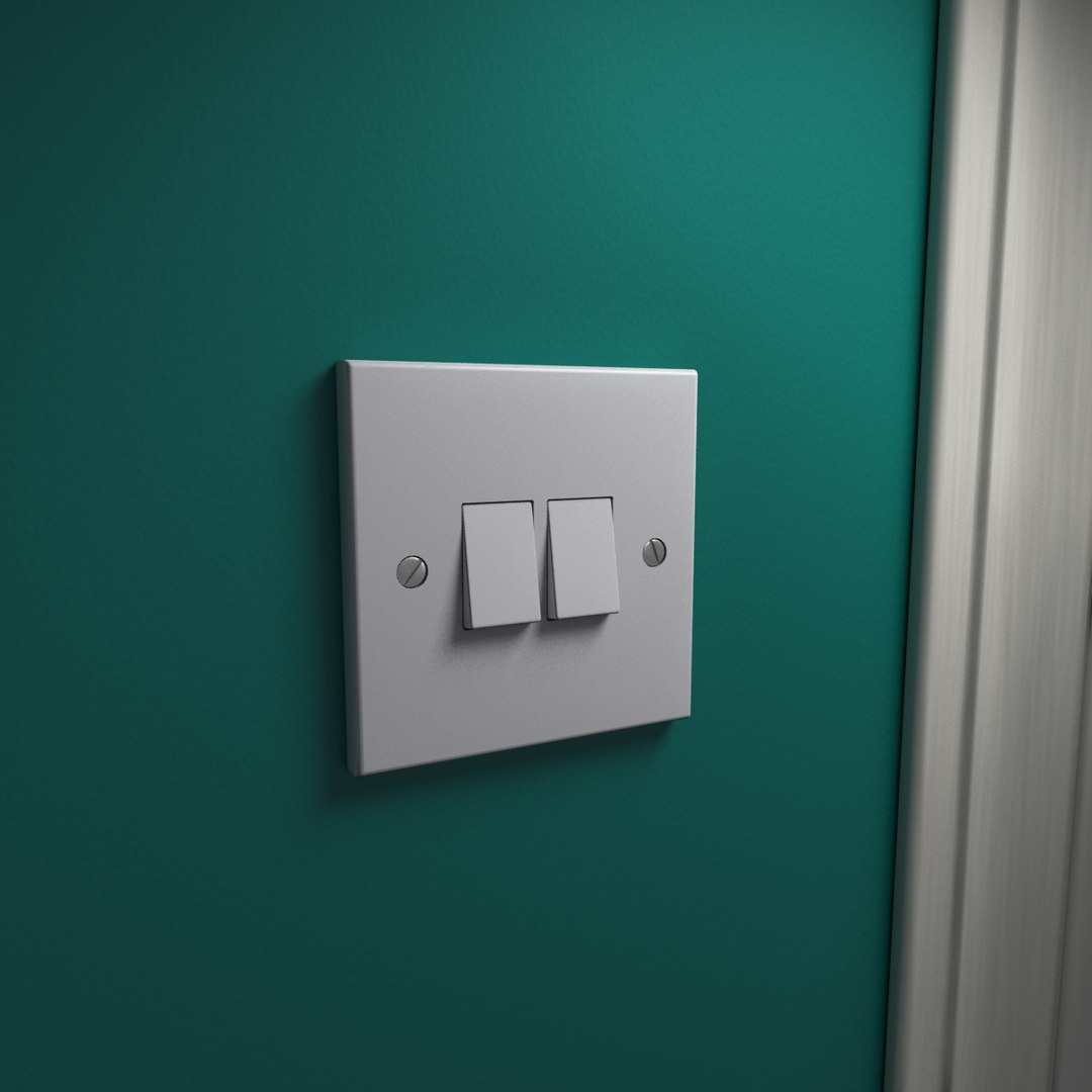 3d Model Uk Double Light Switch
