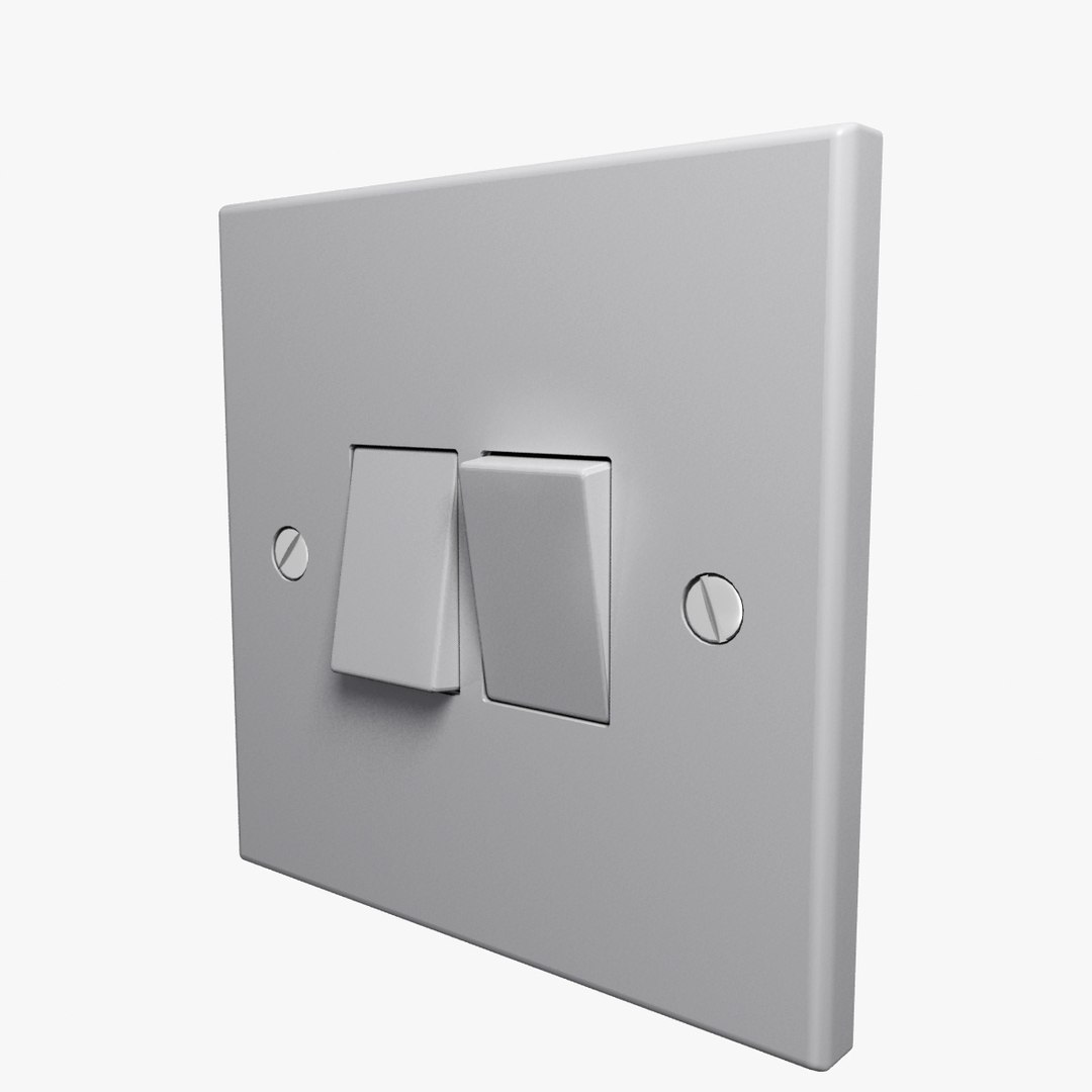 3d Model Uk Double Light Switch