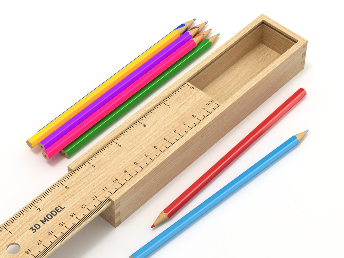 Box Color Pencil 3D Model - TurboSquid 1574520