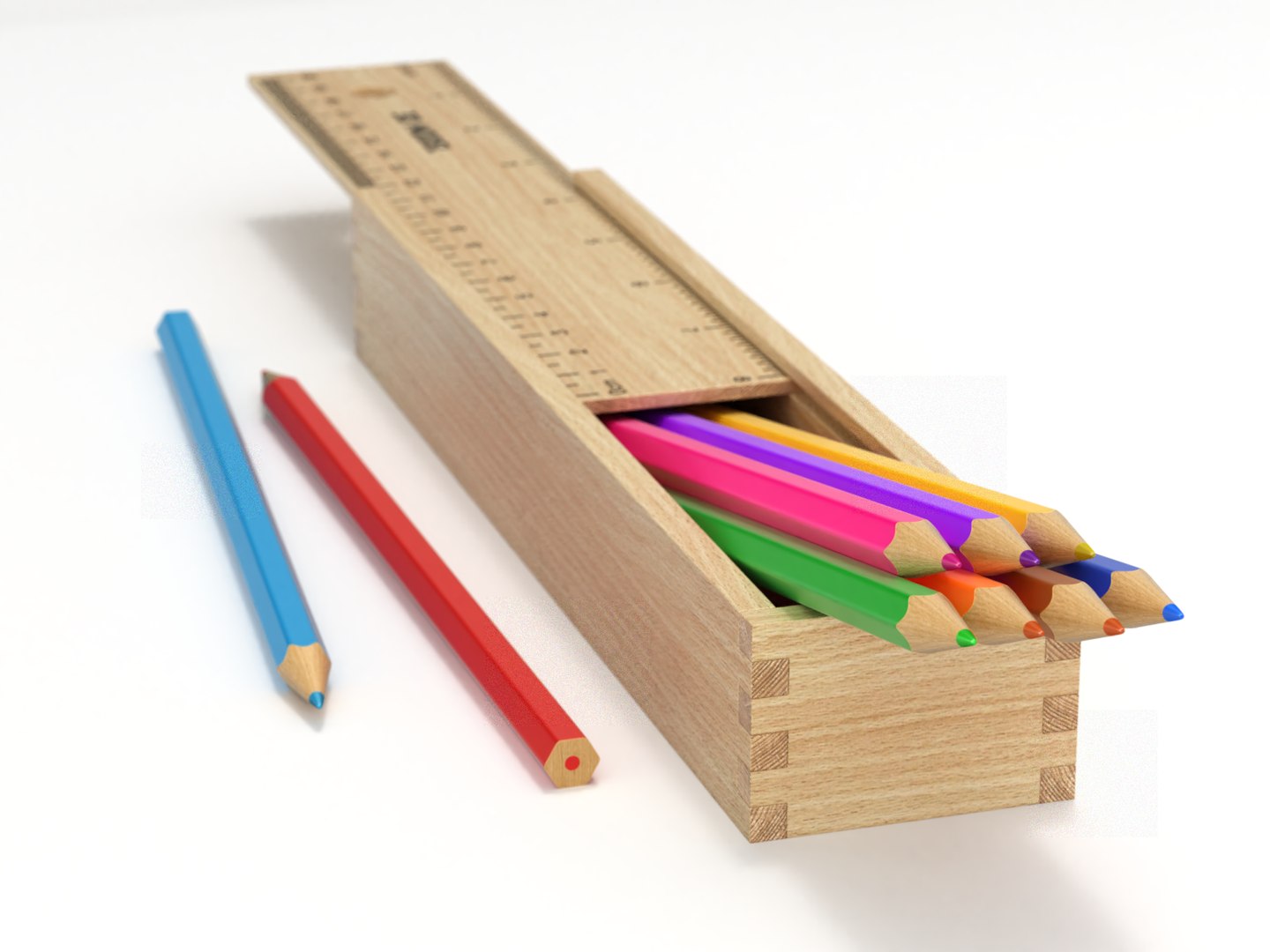 Box Color Pencil 3D Model - TurboSquid 1574520
