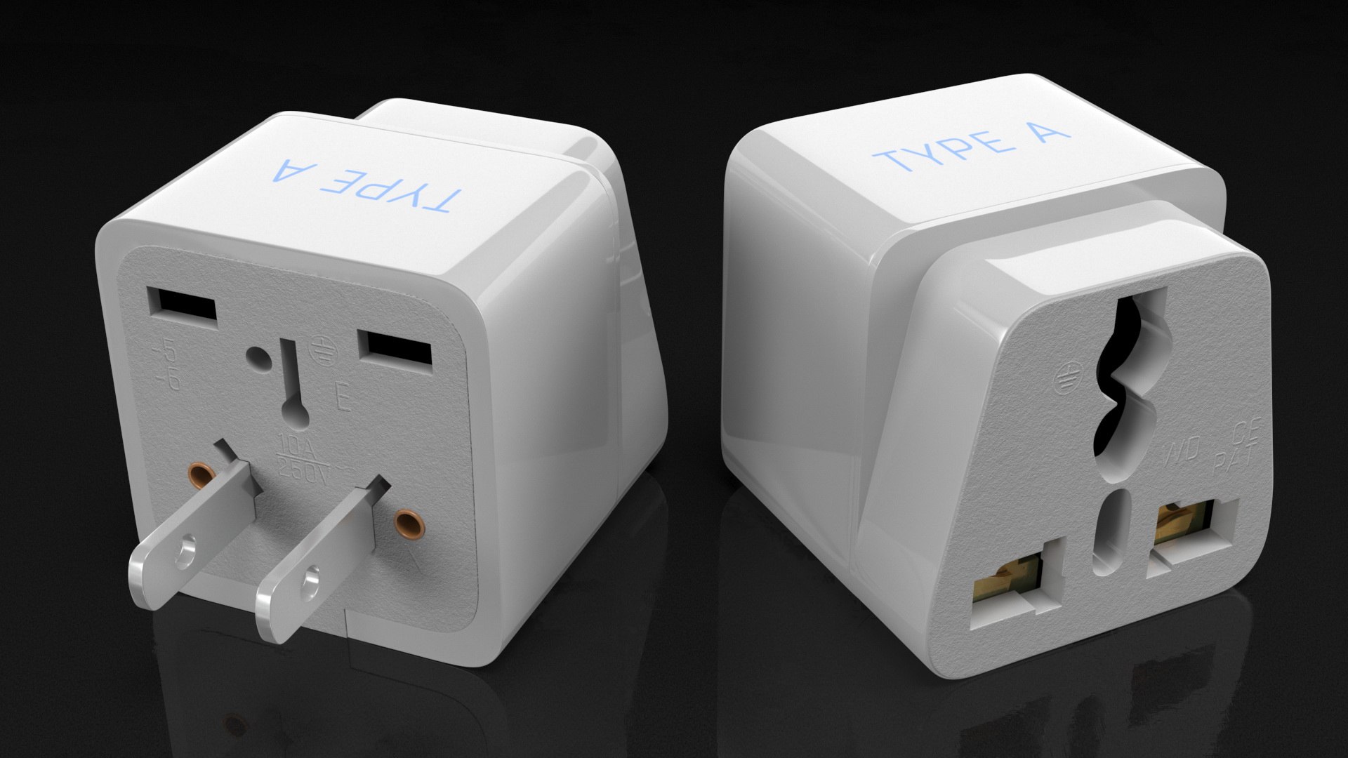 Travel Plug Adapters Collection 3D model - TurboSquid 2056583