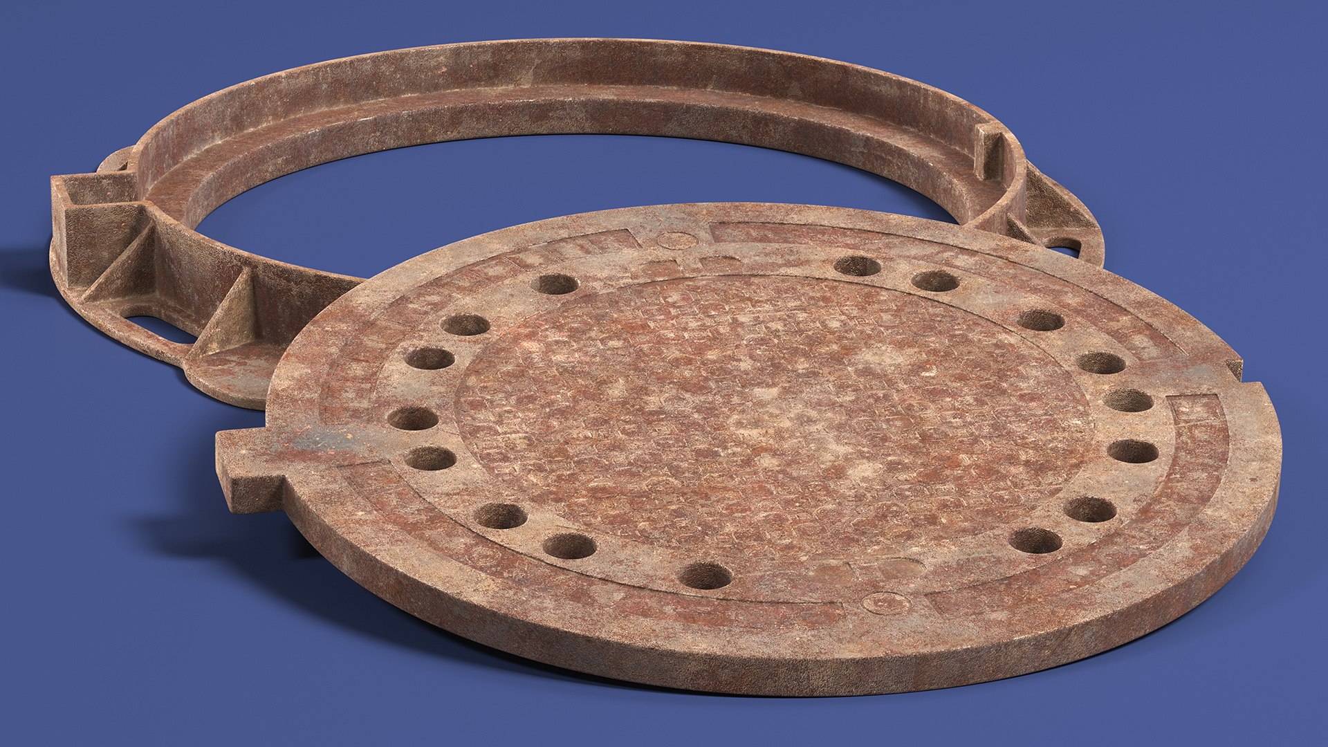Rusty Manhole Cover 3D model - TurboSquid 1958487