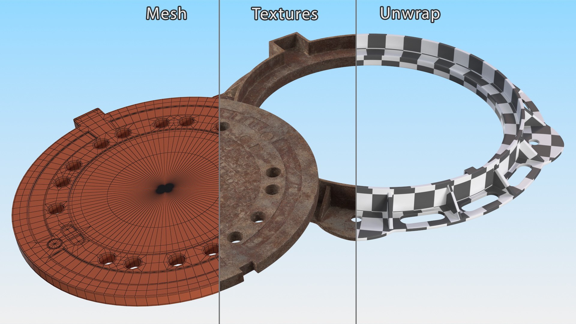 Rusty Manhole Cover 3D model - TurboSquid 1958487