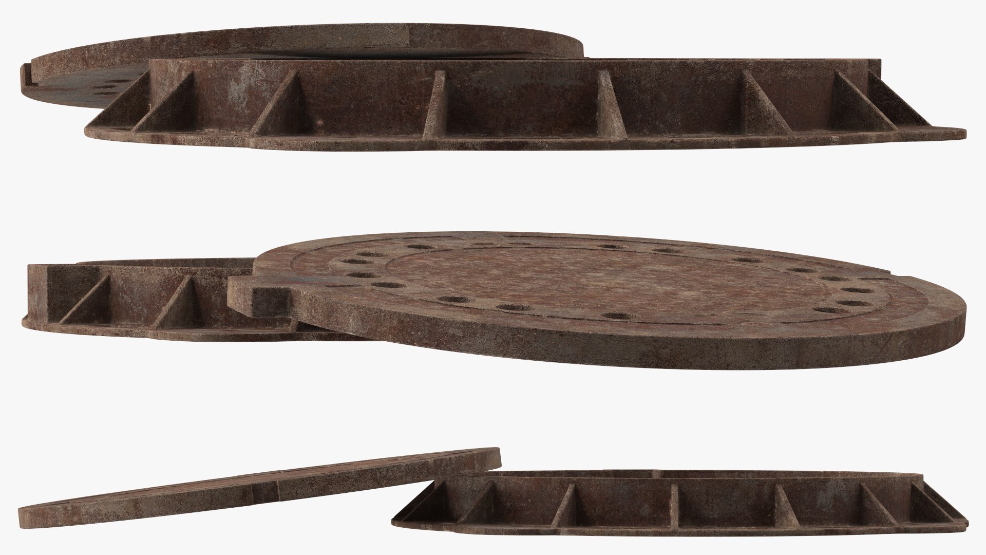 Rusty Manhole Cover 3D model - TurboSquid 1958487