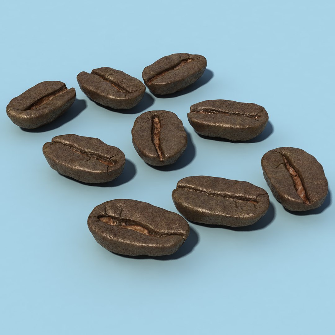 3d Coffee Beans Model