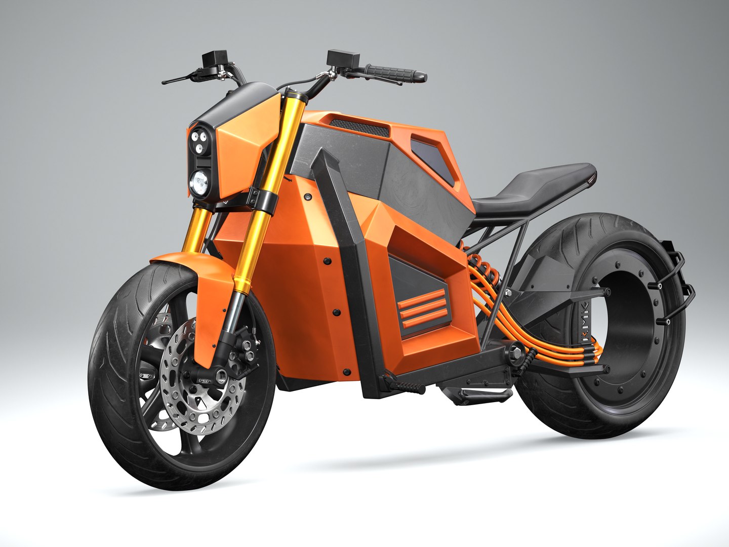 3D RMK E2 Electric Motorcycle Orange Model - TurboSquid 2212639