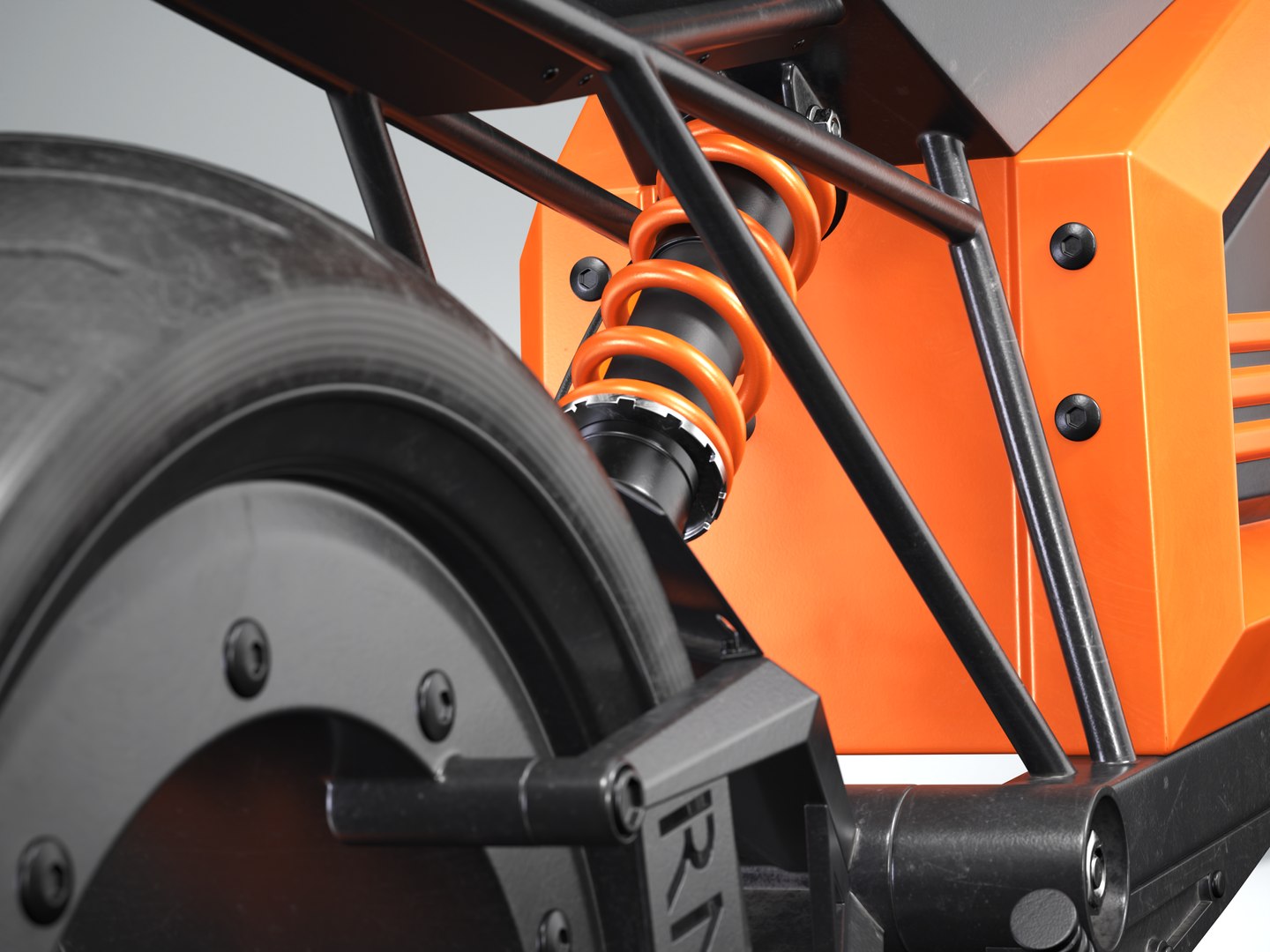 3D RMK E2 Electric Motorcycle Orange Model - TurboSquid 2212639