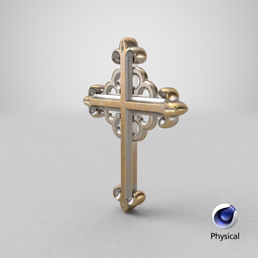 Gold Christian Cross 3D - TurboSquid 1906013
