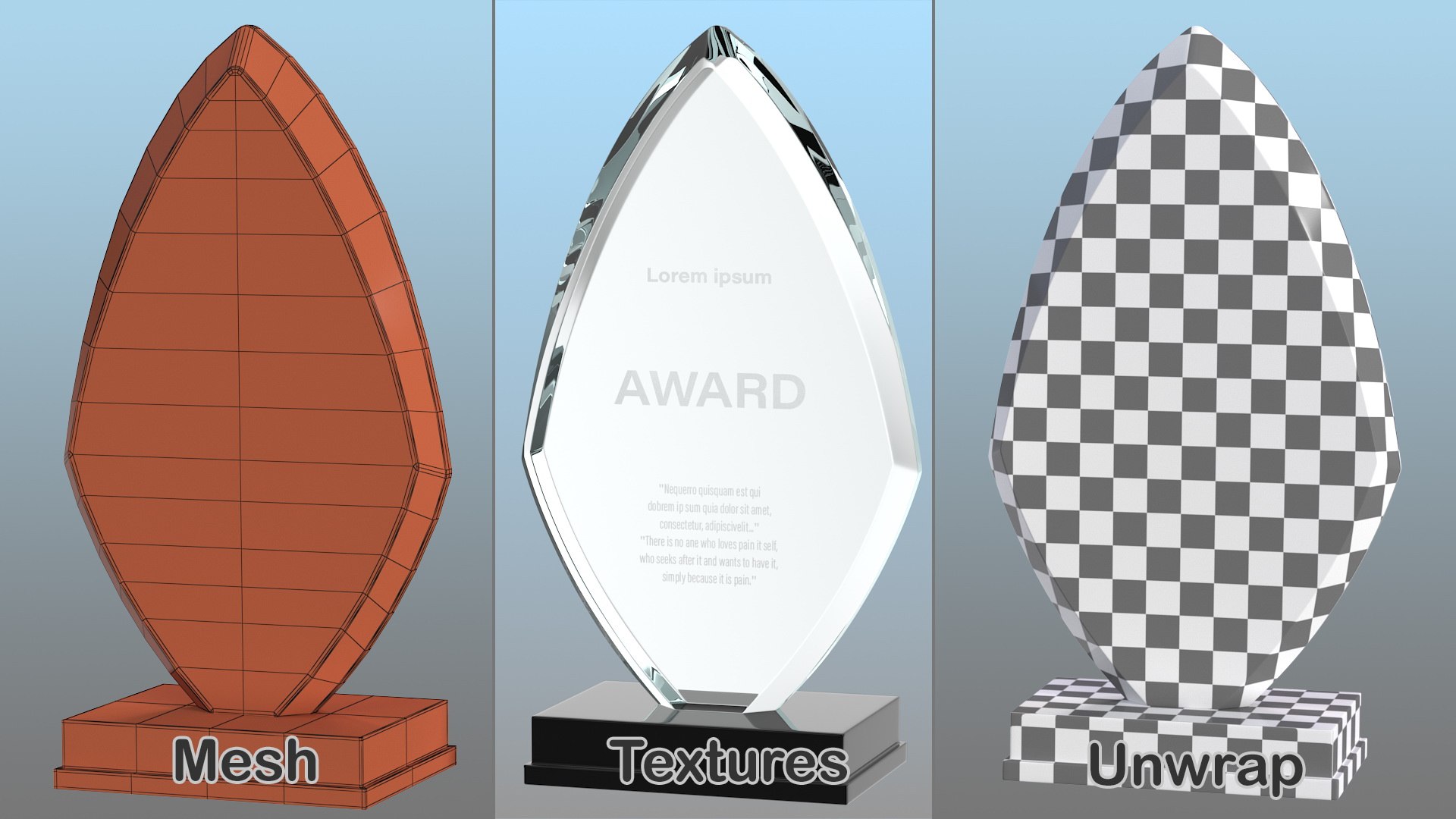 3D Flame Glass Award Trophy - TurboSquid 1509510