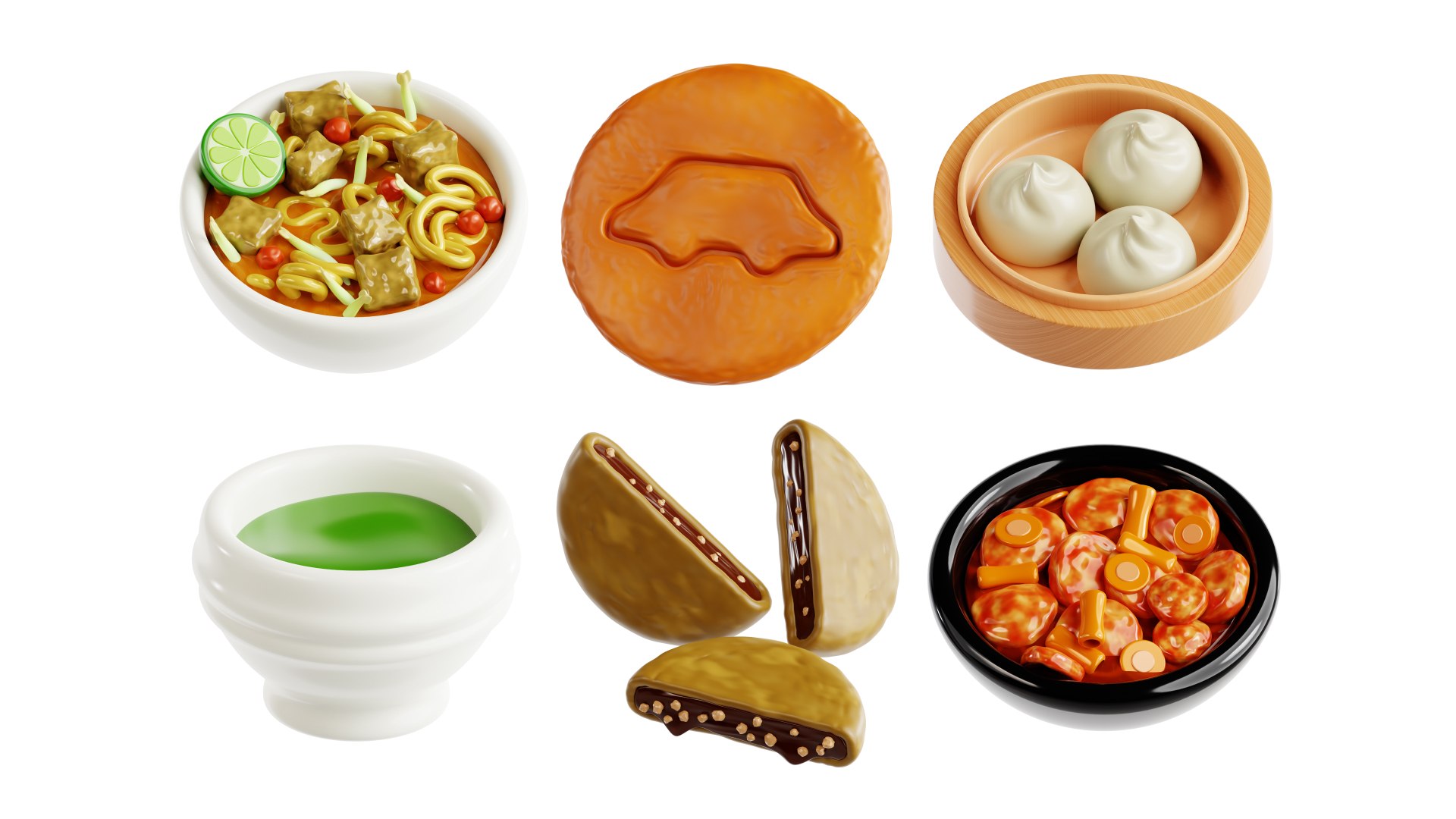 Asian Food 3D Collection Model - TurboSquid 2343278