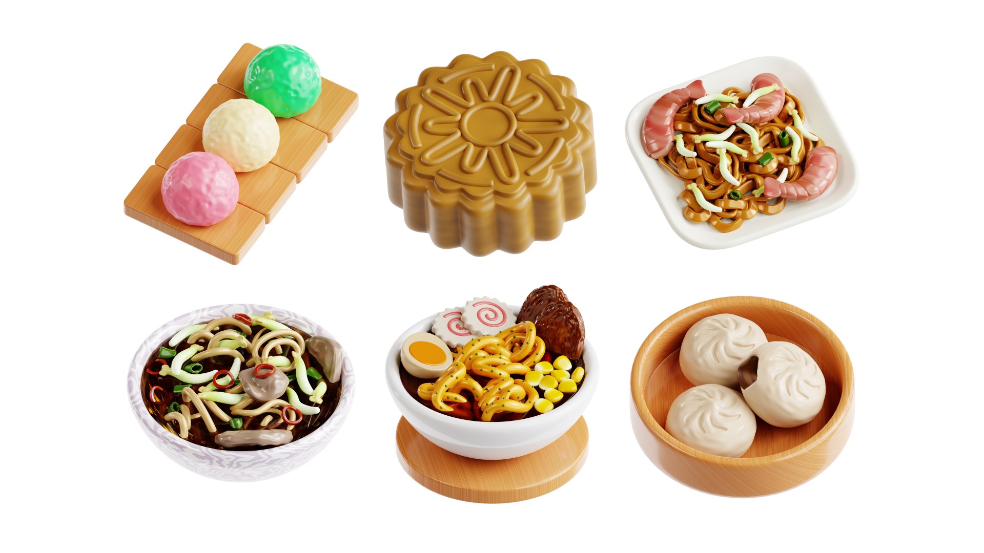 Asian Food 3D Collection Model - TurboSquid 2343278
