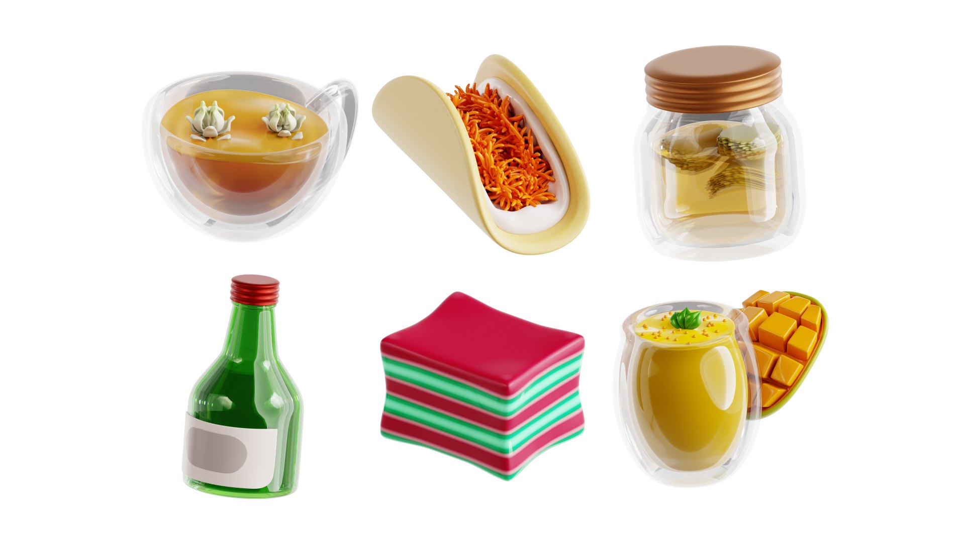 Asian Food 3D Collection Model - TurboSquid 2343278