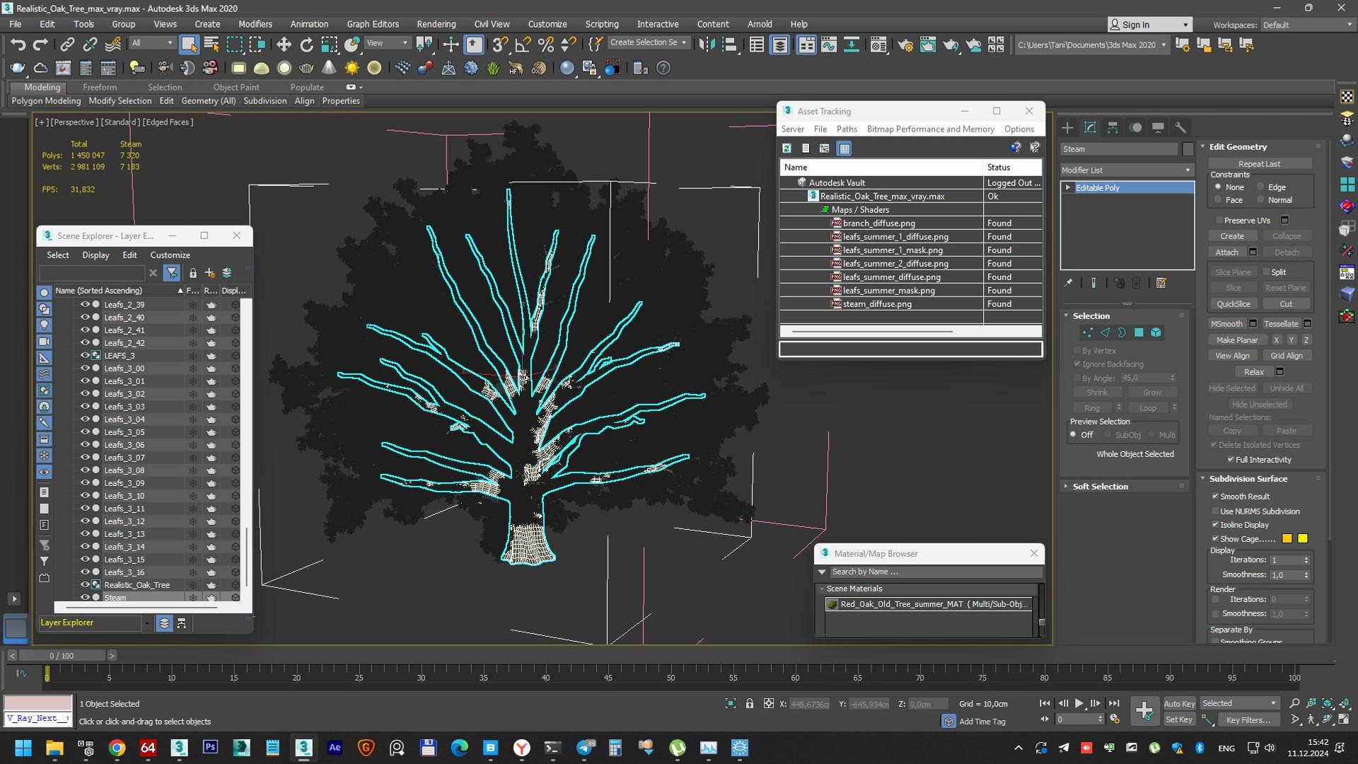 Realistic Oak Tree 3D Model - TurboSquid 2329773