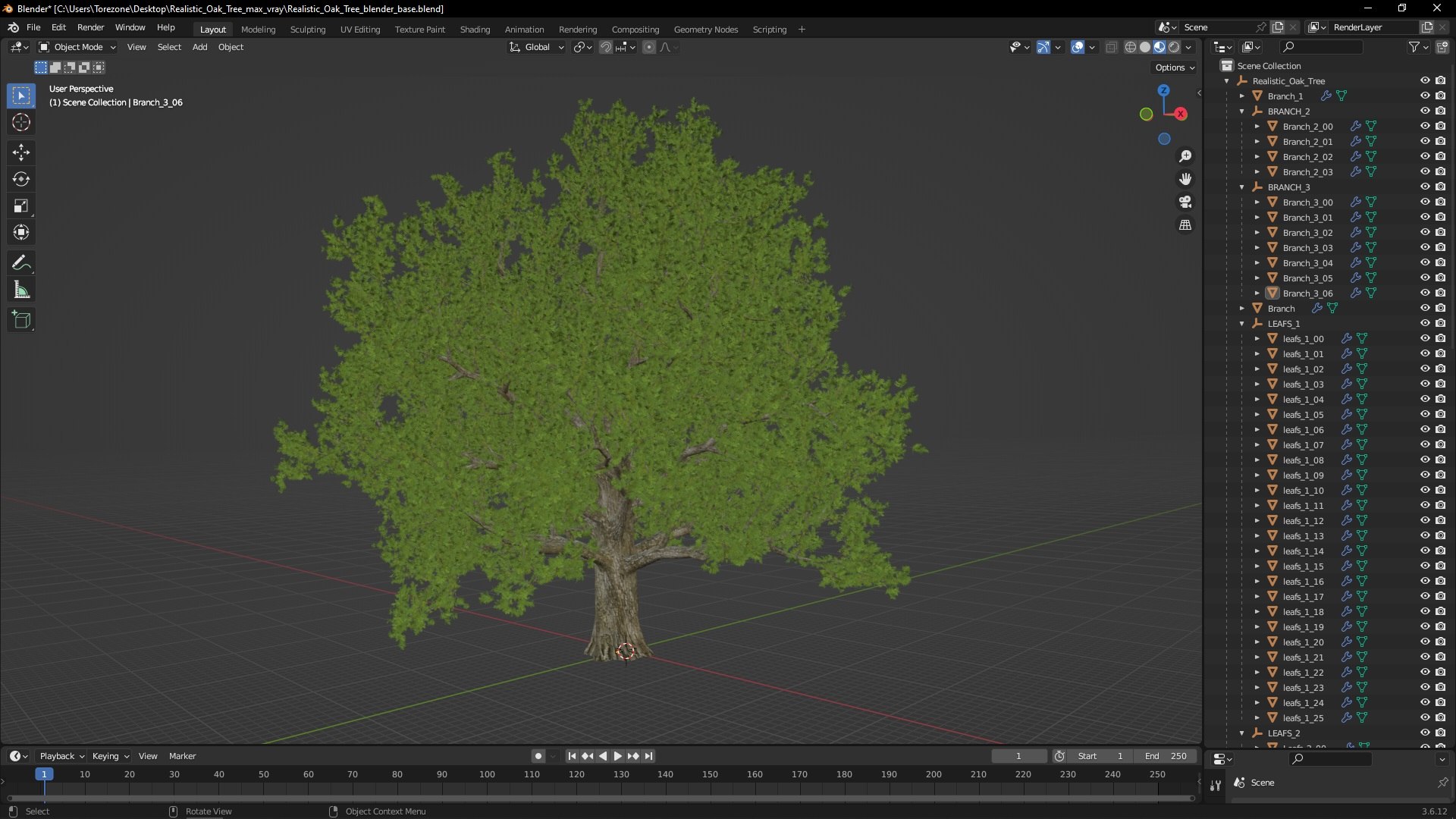 Realistic Oak Tree 3D Model - TurboSquid 2329773