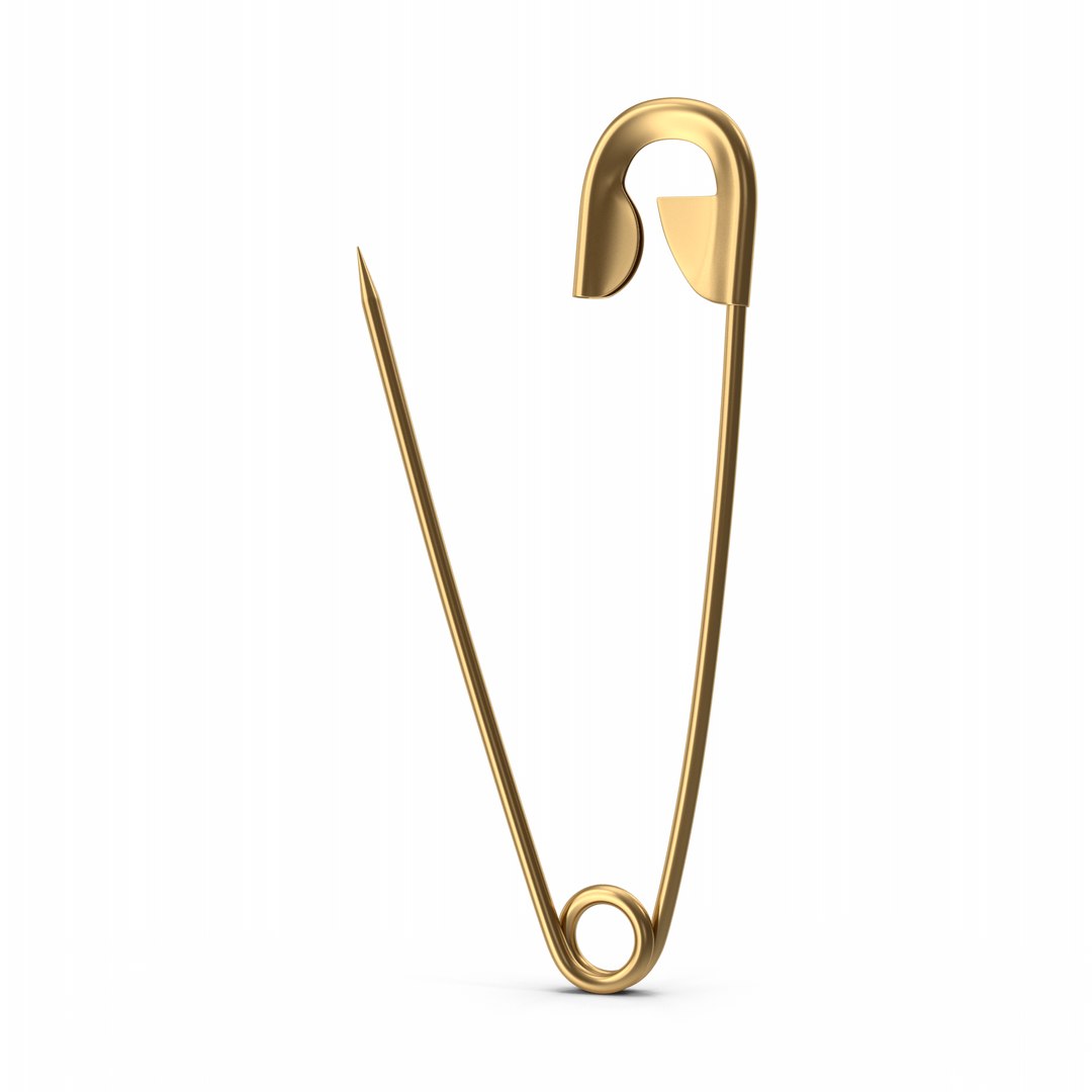 3D Gold Open Safety Pin Model - TurboSquid 2006395