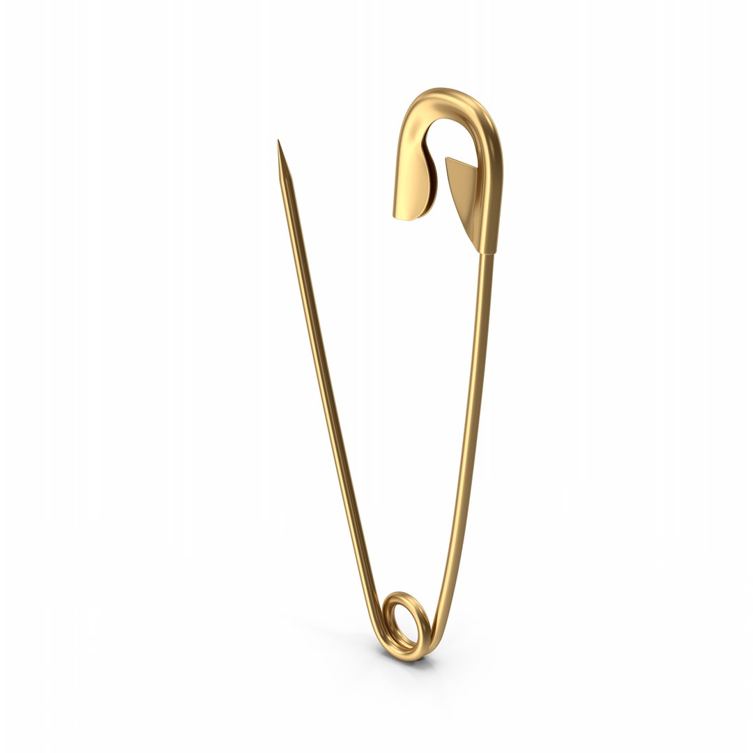 3D Gold Open Safety Pin Model - TurboSquid 2006395