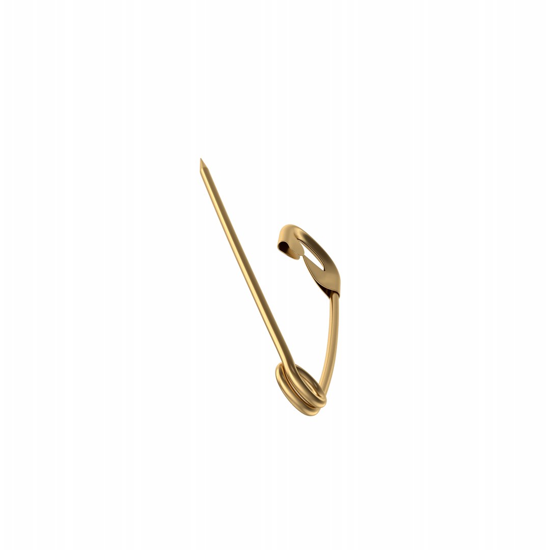 3D Gold Open Safety Pin Model - TurboSquid 2006395