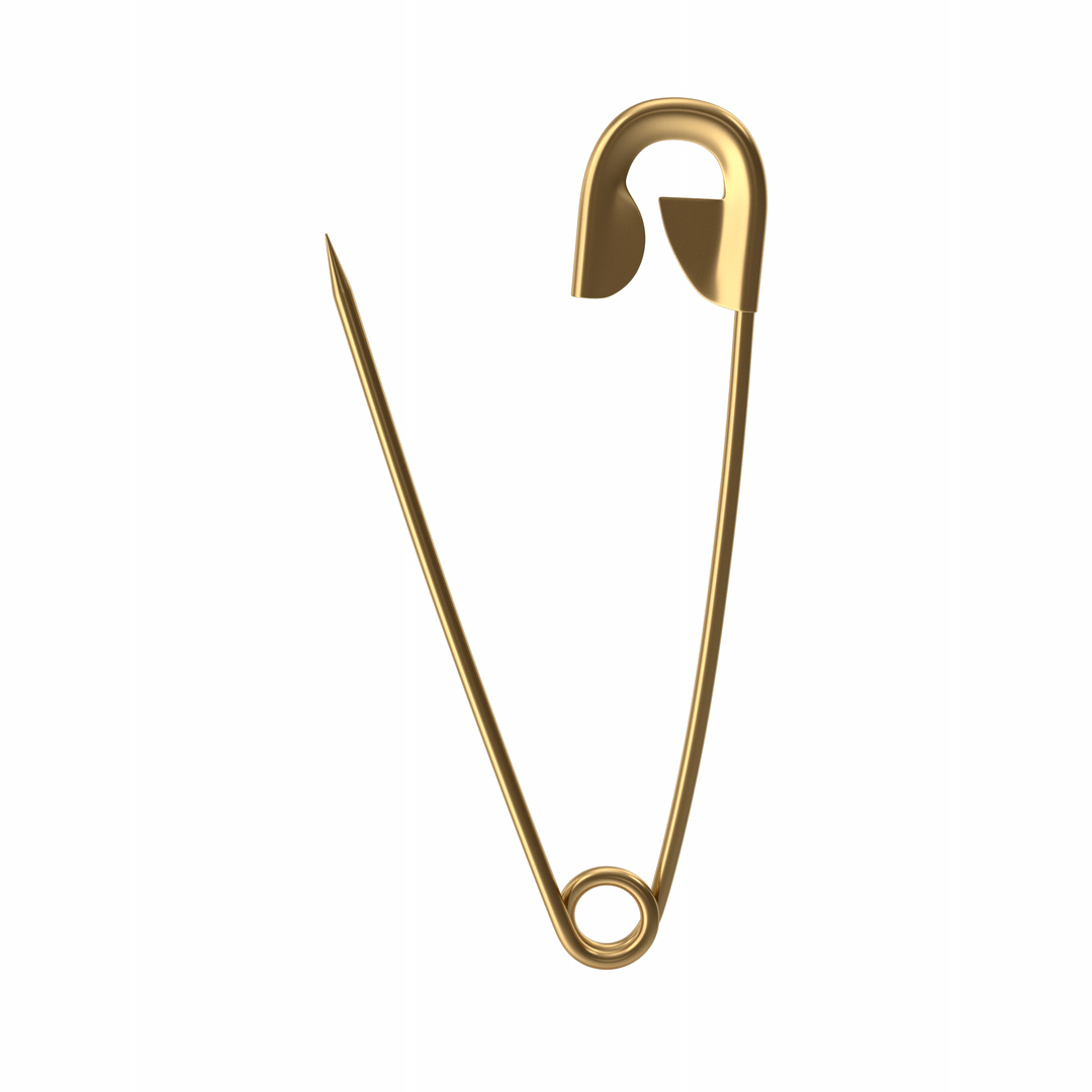 3D Gold Open Safety Pin Model - TurboSquid 2006395