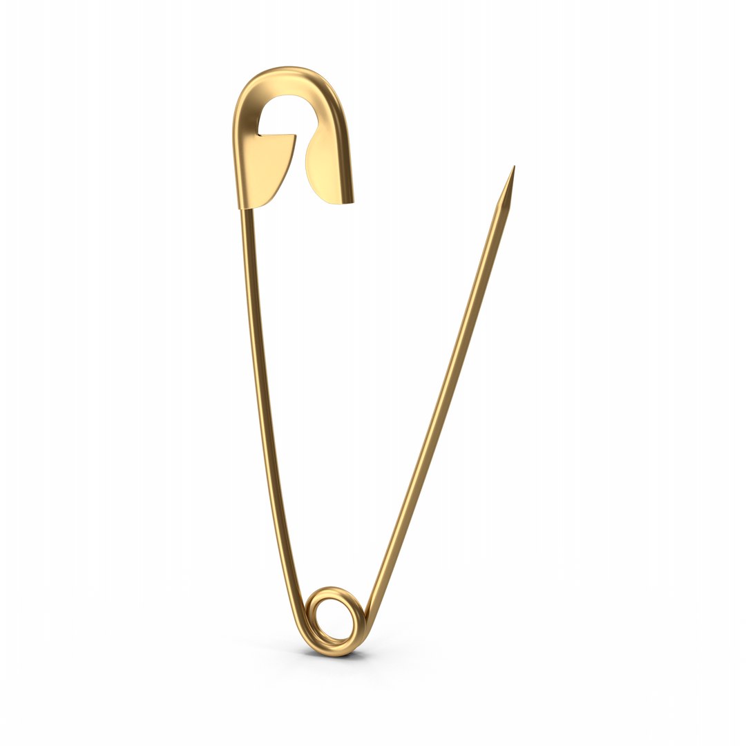 3D Gold Open Safety Pin Model - TurboSquid 2006395