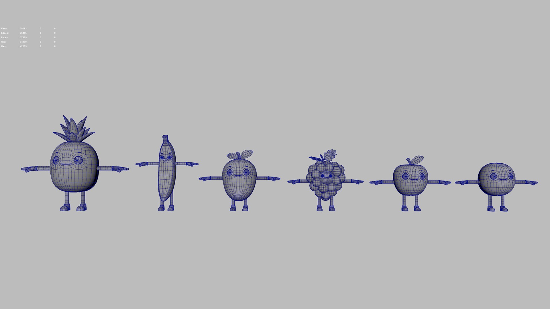 3D Fruits 3D Characters Pack Model - TurboSquid 2509628