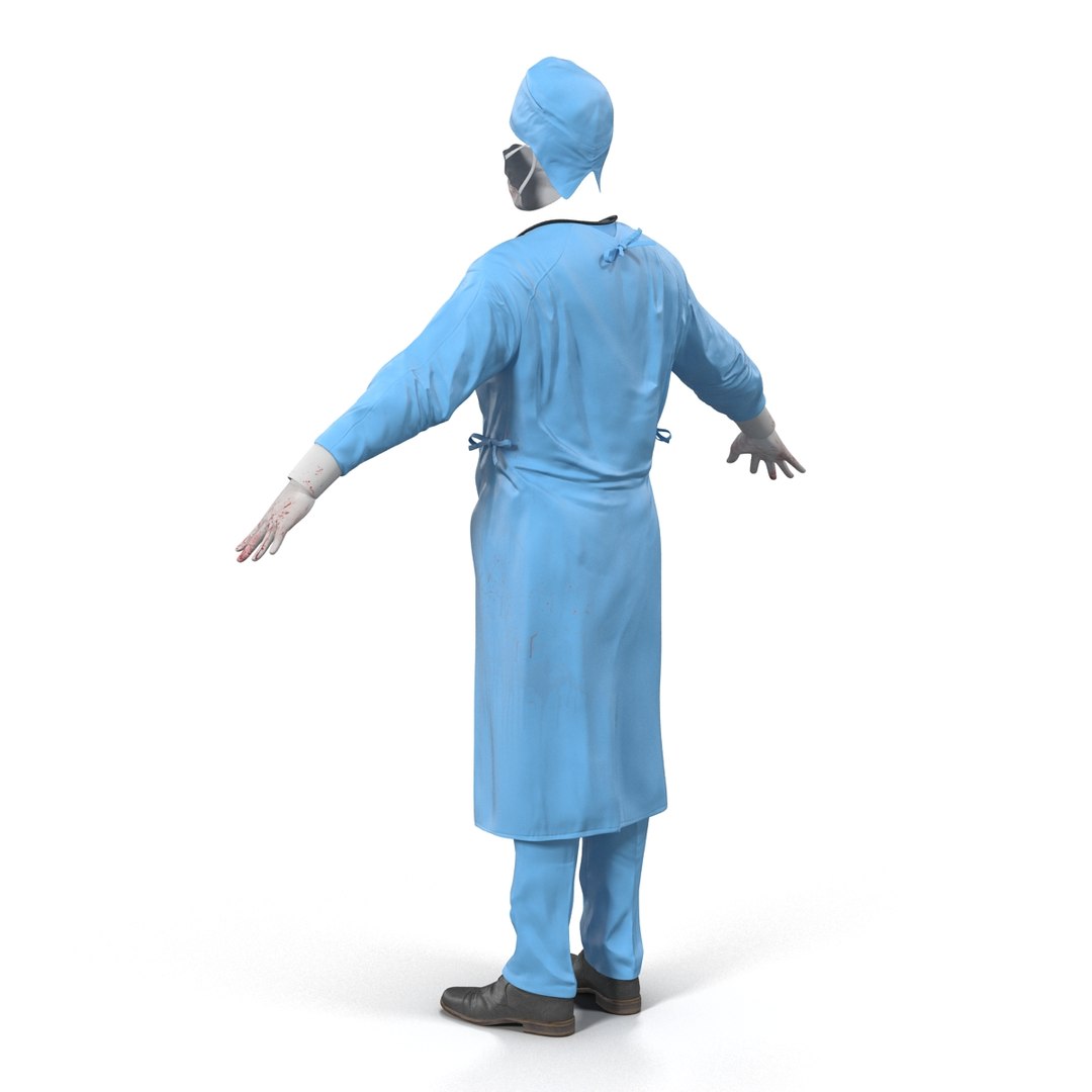 3d model surgeon dress blood 9