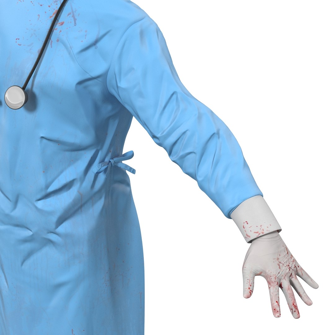 3d model surgeon dress blood 9