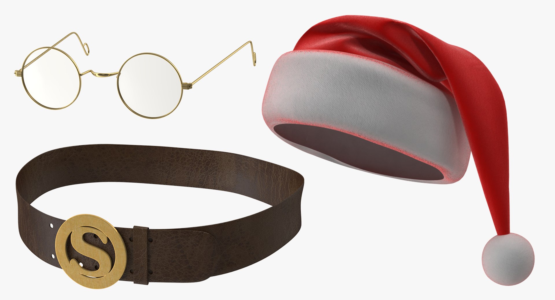 Santa Accessories Collection 3D model - TurboSquid 1842390