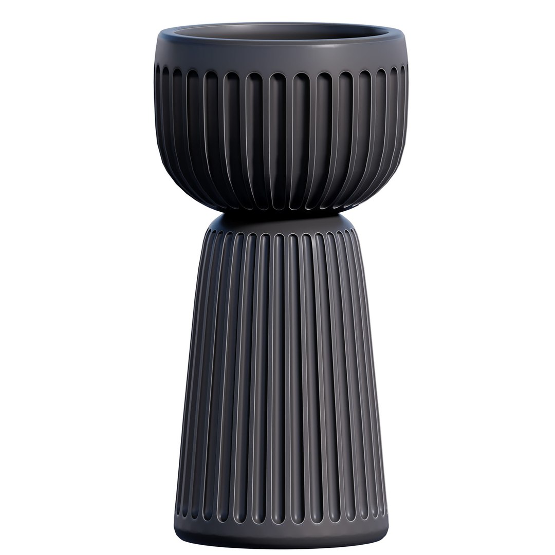 Decorative Floor Fluted Flower Vase Set Collection Art Deco 3D ...