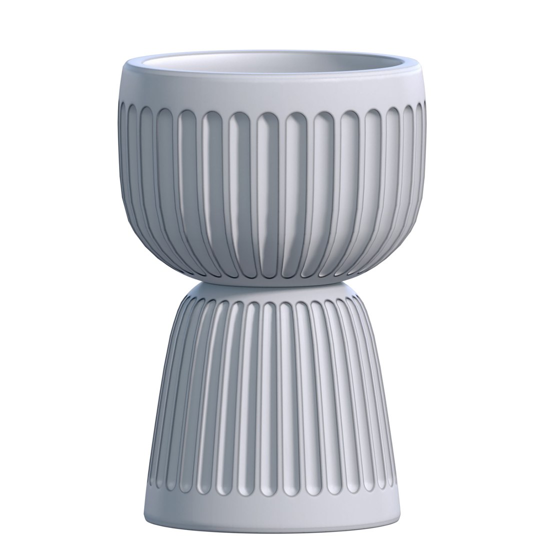 Decorative Floor Fluted Flower Vase Set Collection Art Deco 3D ...