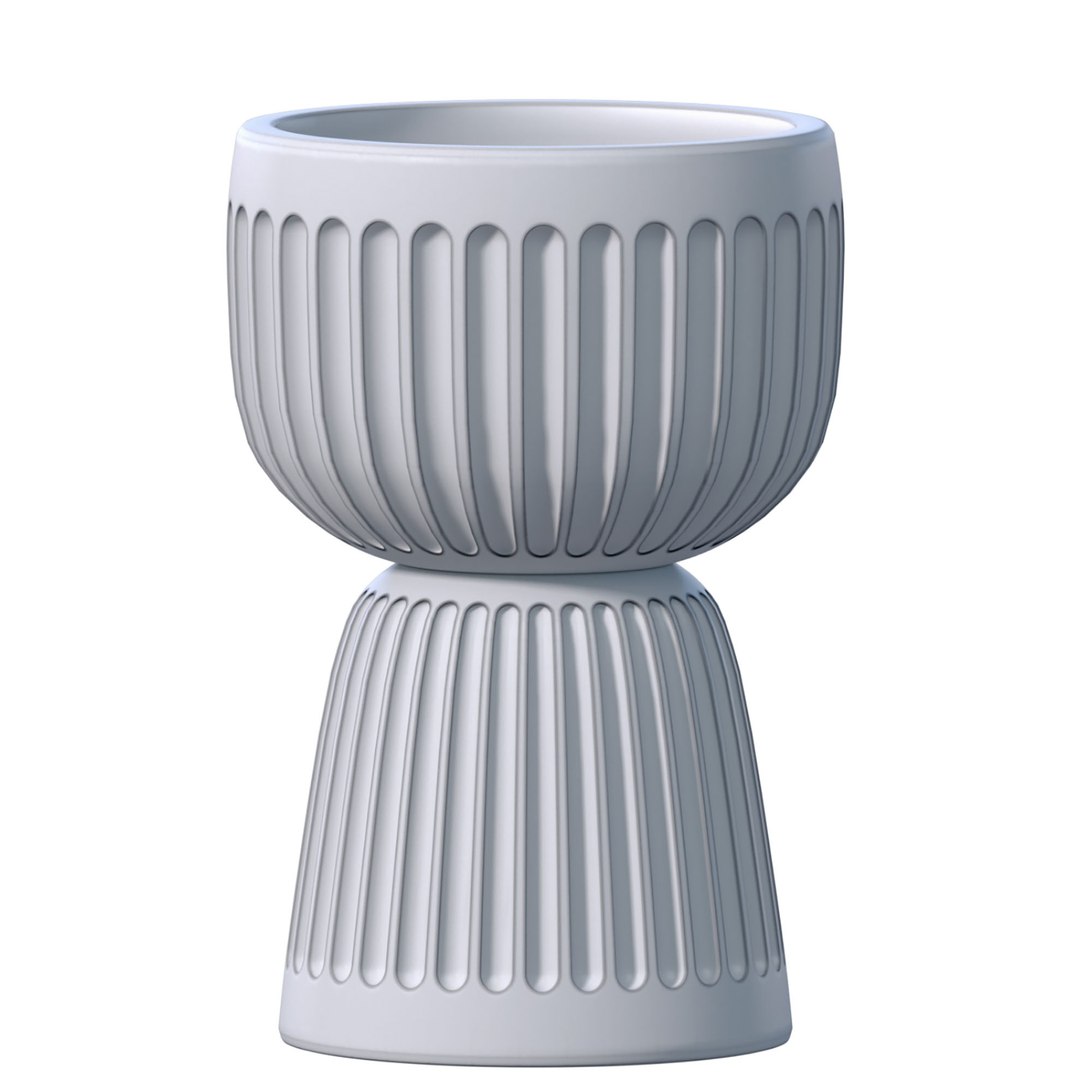 Decorative Floor Fluted Flower Vase Set Collection Art Deco 3D ...