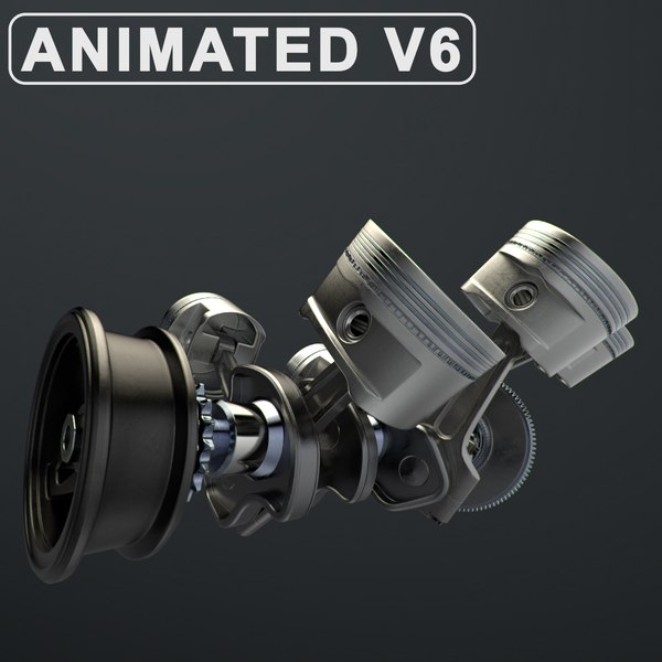 3D V6 Engine Working Animated - TurboSquid 1756751