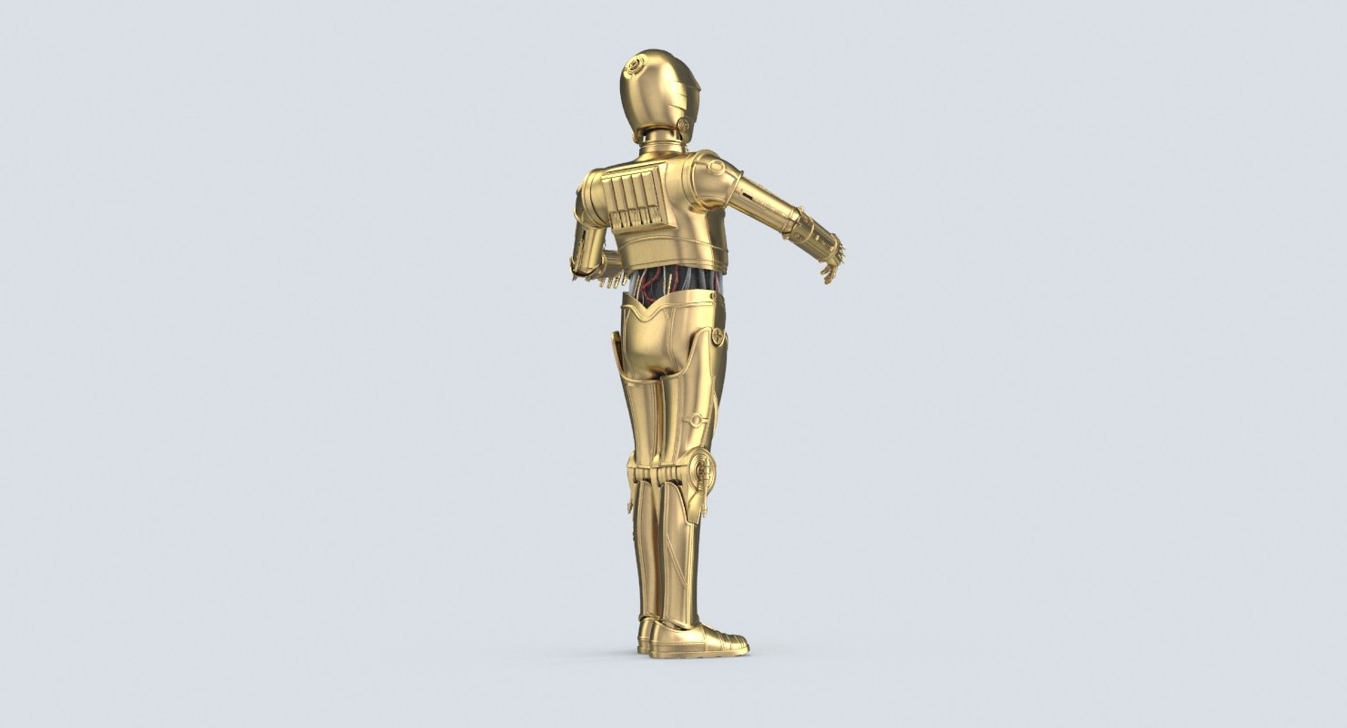 3d Posed C3po Pack Model