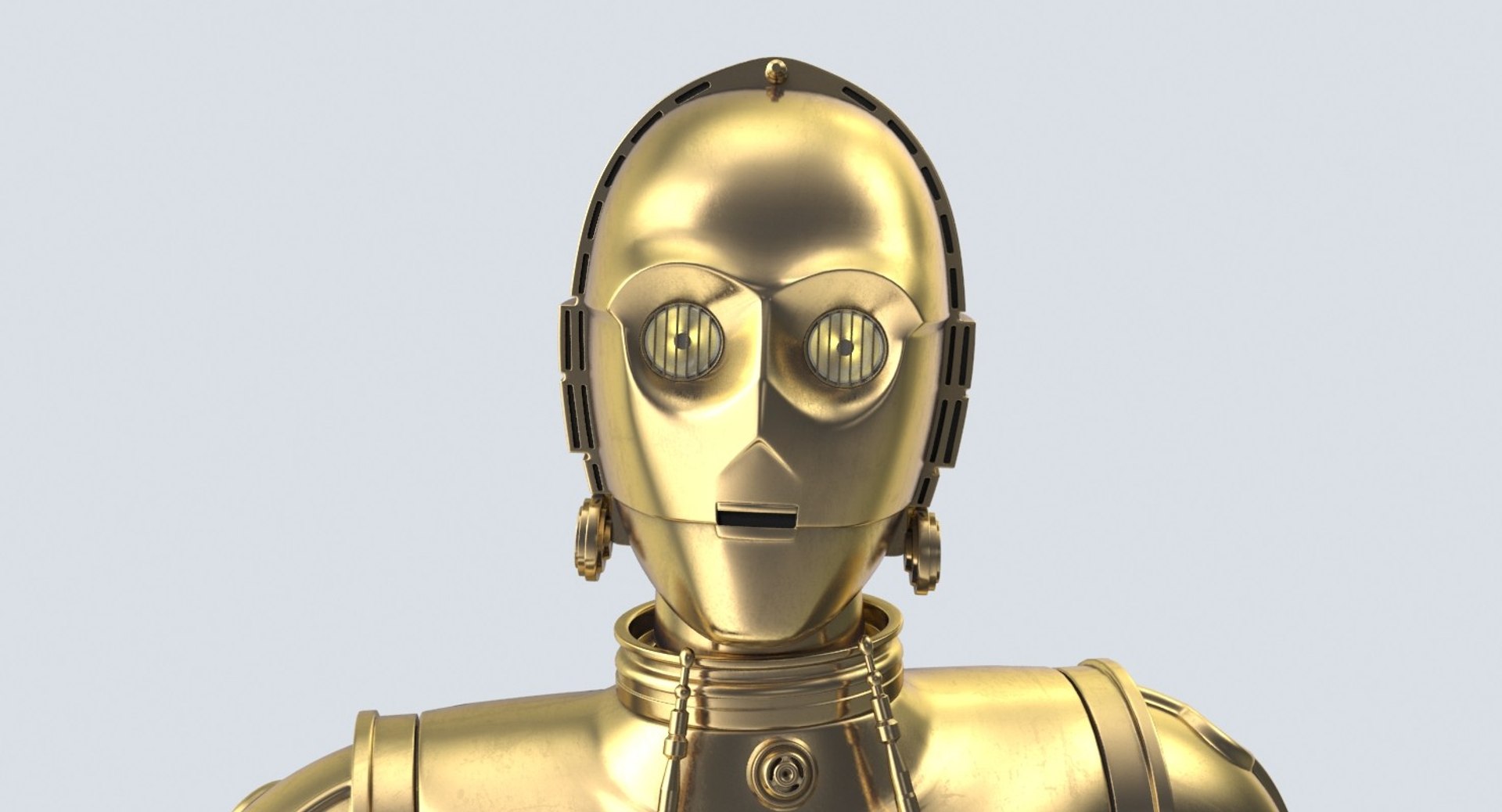 3d Posed C3po Pack Model