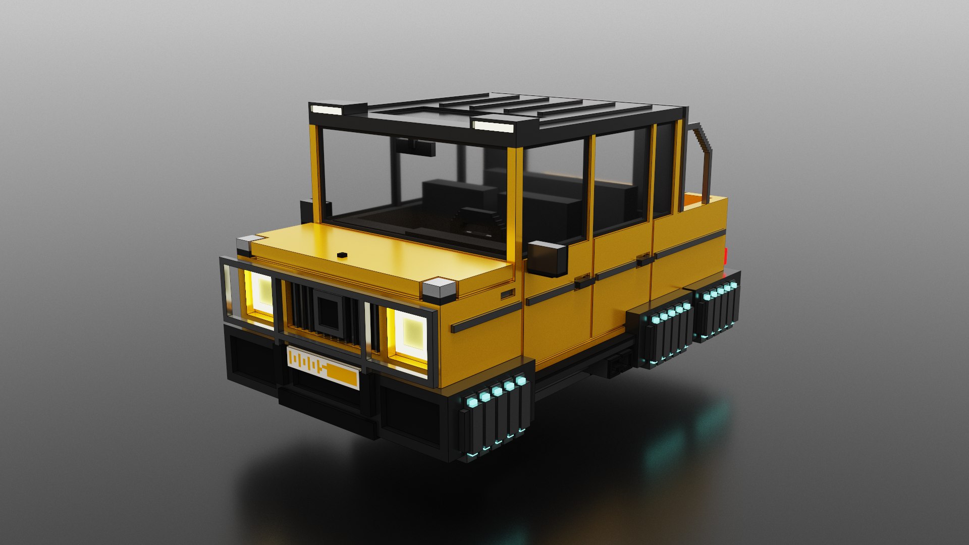Voxel 3D Model 0005 Cute Flying Car Model - TurboSquid 1989404