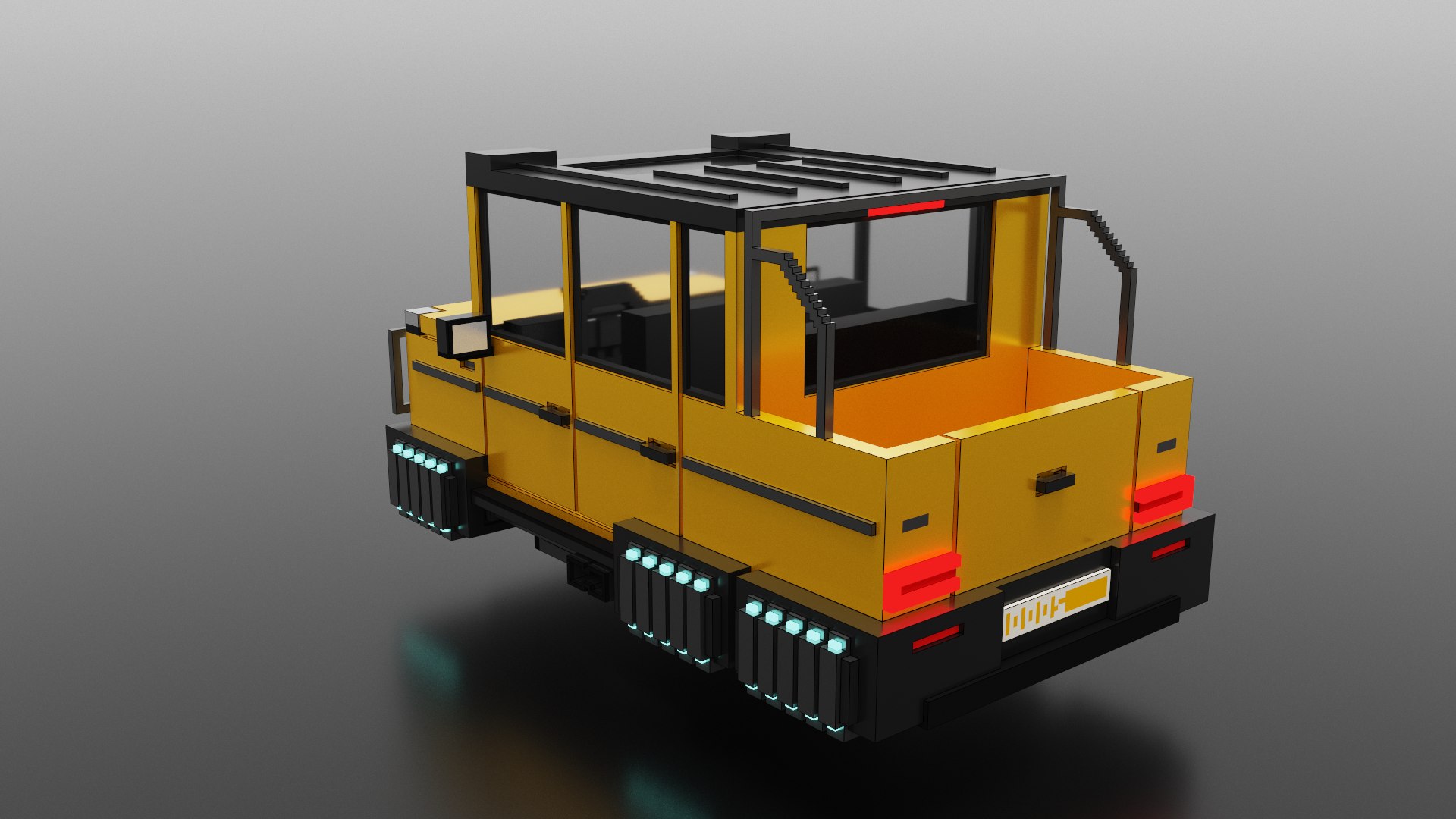 Voxel 3D Model 0005 Cute Flying Car Model - TurboSquid 1989404