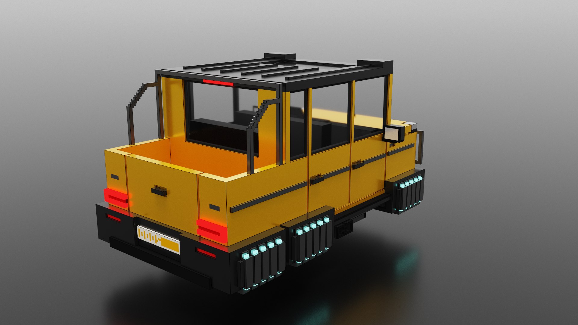 Voxel 3D Model 0005 Cute Flying Car Model - TurboSquid 1989404