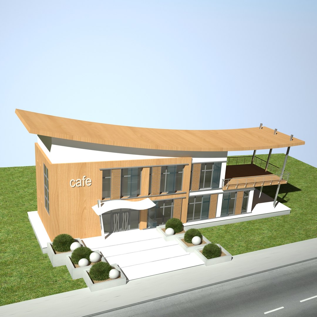 3d Cafe Scene Model