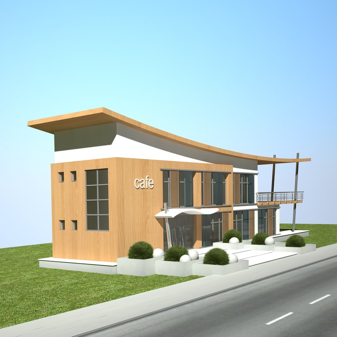 3d Cafe Scene Model