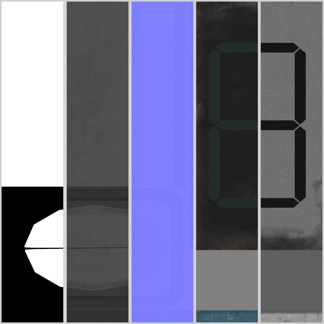 Electronic Display Numbers 3d Model